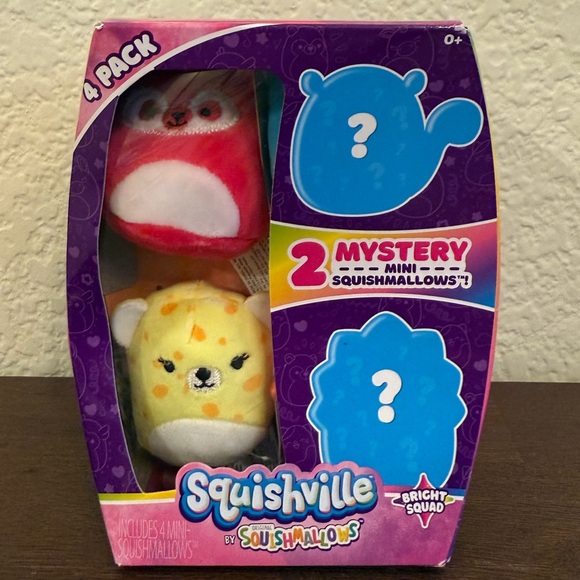 Squishmallows | Toys | Squishville Mystery 4 Pack Mini Plush Set ...